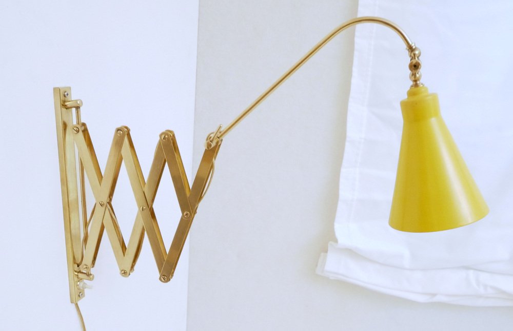 Extendable Scissor Wall Lamp, Italy, 1940s for sale at Pamono