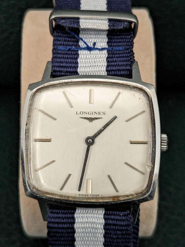 Vintage Square Tank Mecanical Watch from Longines, 1950s for sale at Pamono