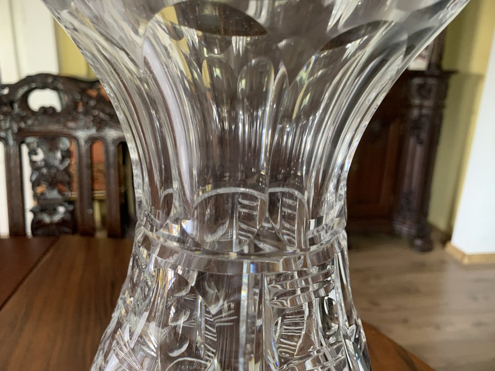 Large Crystal Vase, 1970s for sale at Pamono