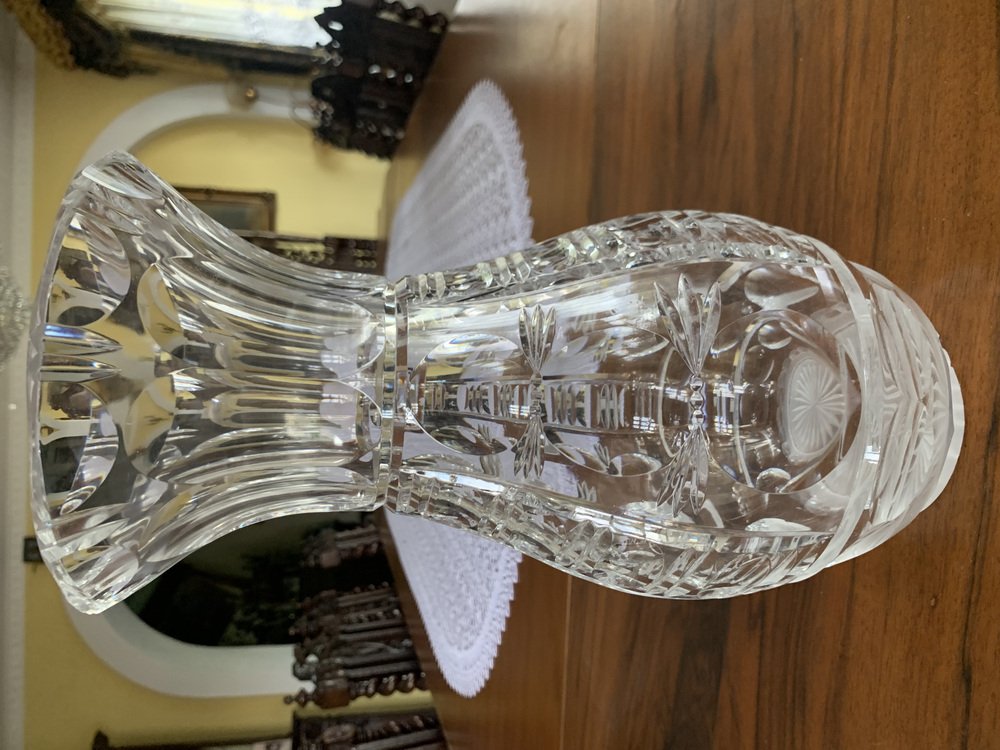 Large Crystal Vase, 1970s for sale at Pamono