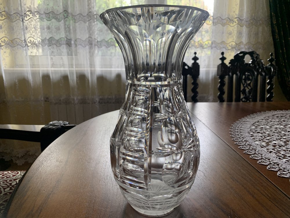 Large Crystal Vase, 1970s for sale at Pamono