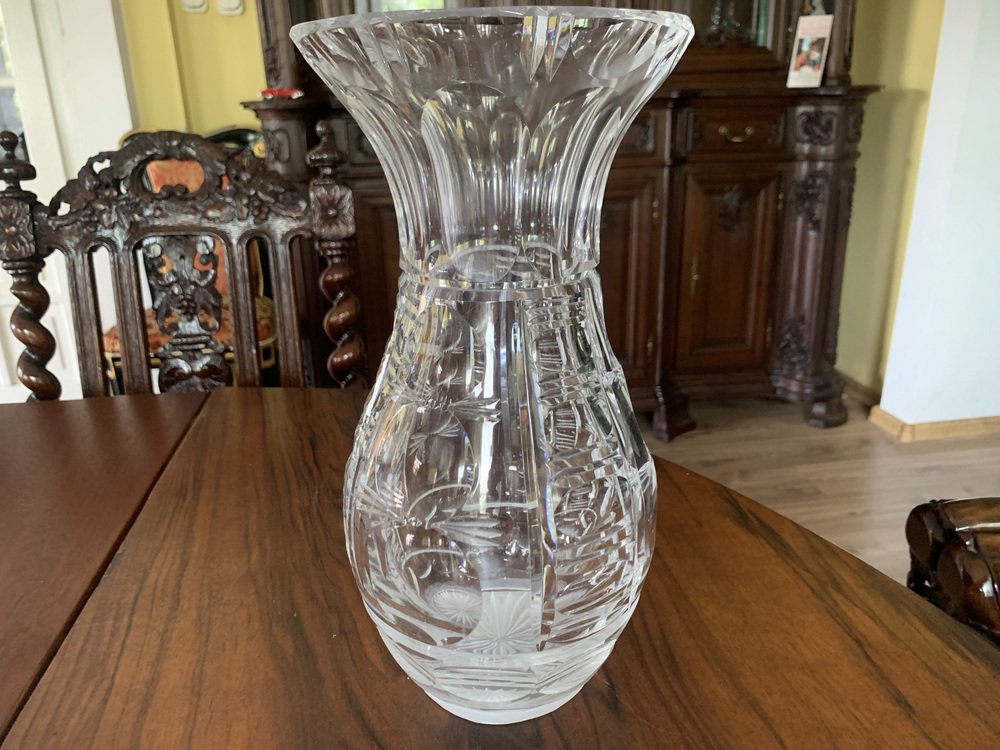 Large Crystal Vase, 1970s for sale at Pamono