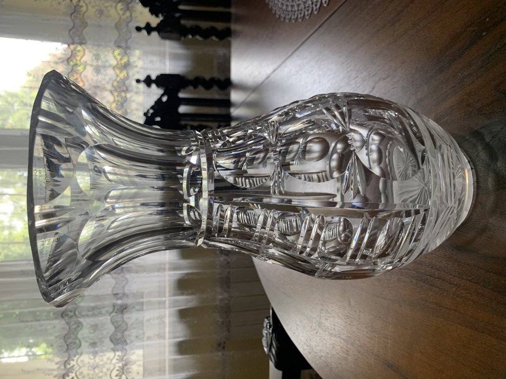 Large Crystal Vase, 1970s for sale at Pamono
