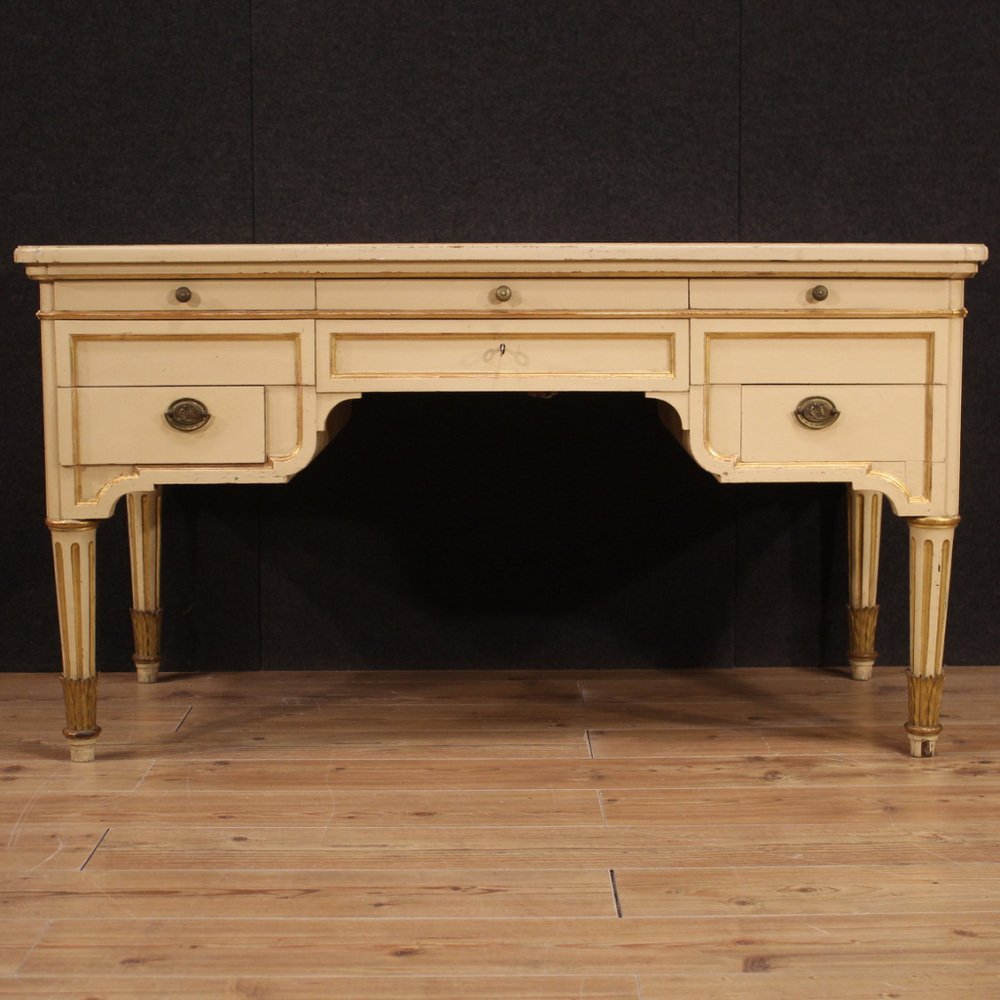 20th Century Lacquered and Painted Writing Desk, 1930s for sale at Pamono