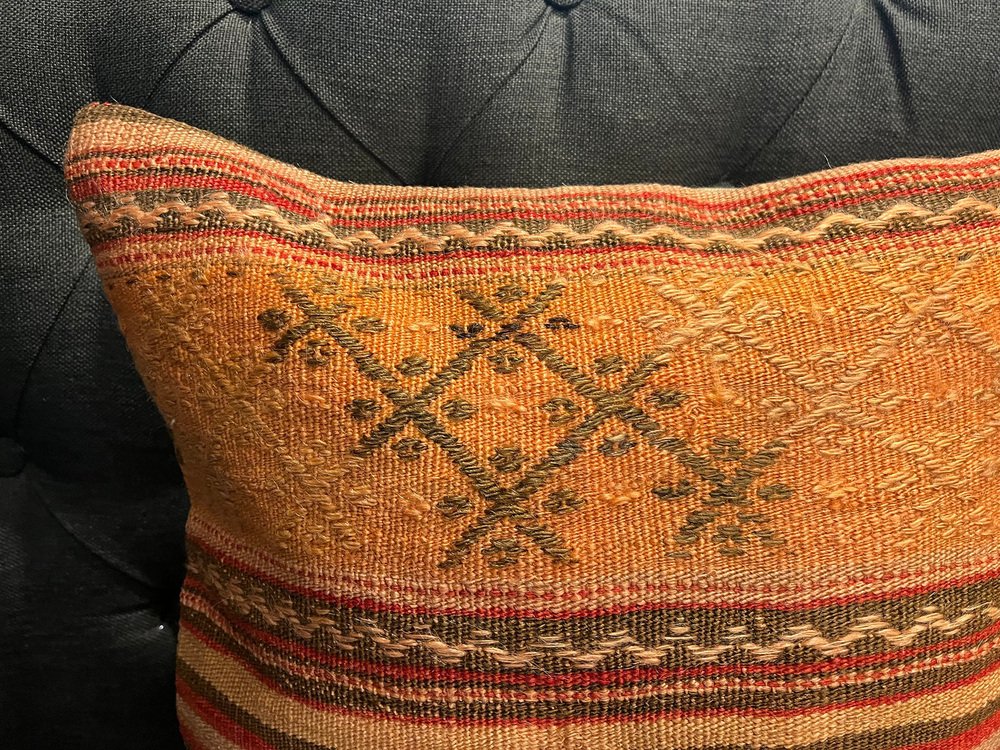 Handmade Pastel Wool Cushion for sale at Pamono