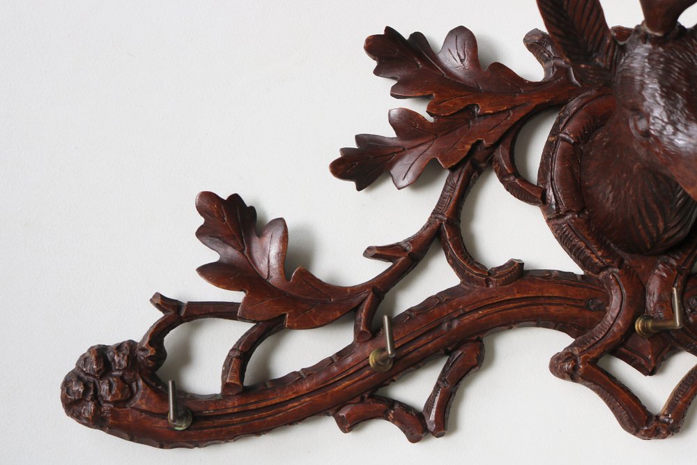 Antique Swiss Black Forest Stag Coat Rack, 1880 for sale at Pamono