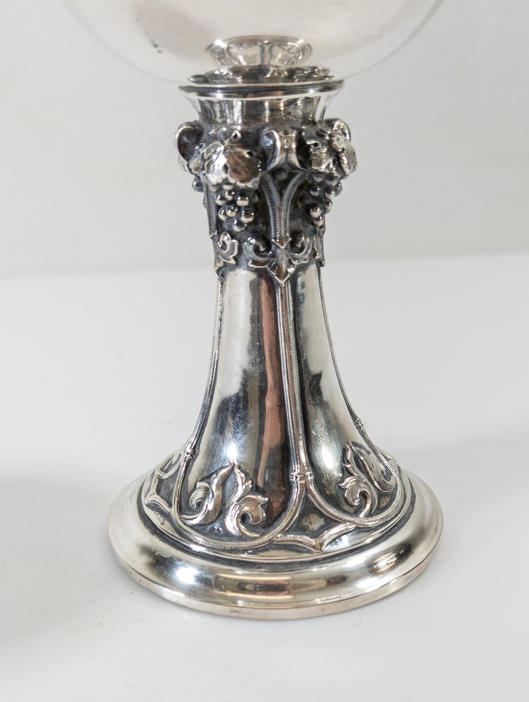 Sterling Silver Religious Chalice Goblet with Grape Motif, 1920s for ...
