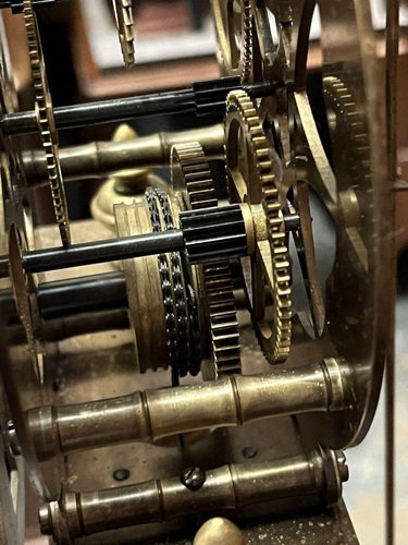 Industrial Chain Driven Skeleton Clock for sale at Pamono