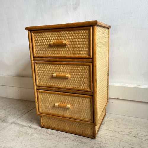 Vintage Rattan Chest of Drawers for sale at Pamono