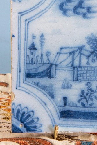 Blue & White Landscape Tile in Dutch Delftware, 18th Century for sale ...