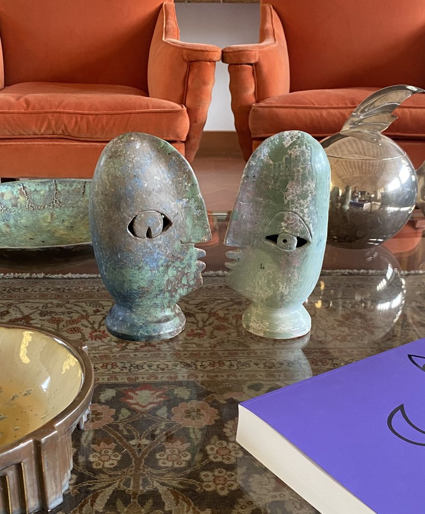 Loul Combres, Les Bisous, 1987, Terracotta, Set of 2 for sale at Pamono