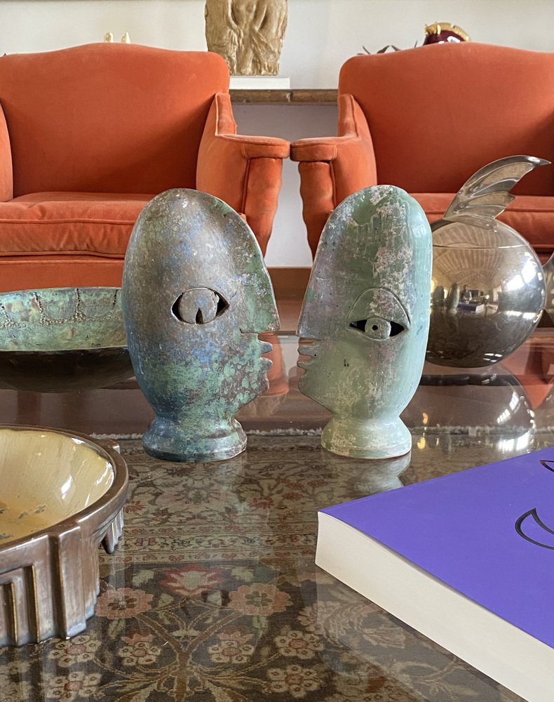 Loul Combres, Les Bisous, 1987, Terracotta, Set of 2 for sale at Pamono