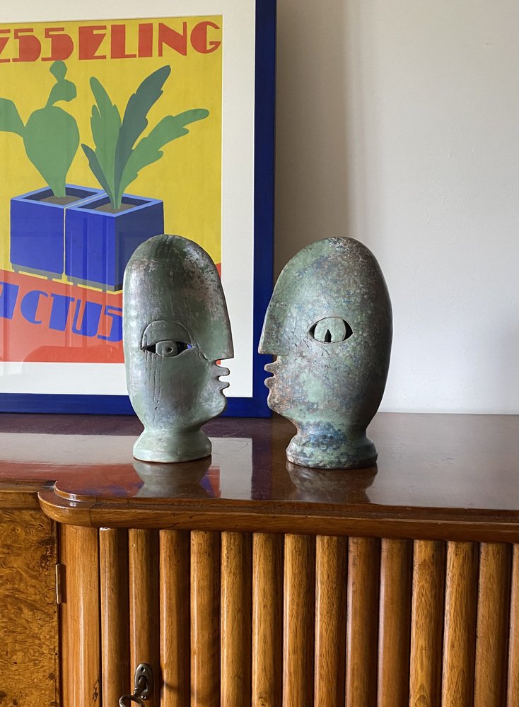 Loul Combres, Les Bisous, 1987, Terracotta, Set of 2 for sale at Pamono