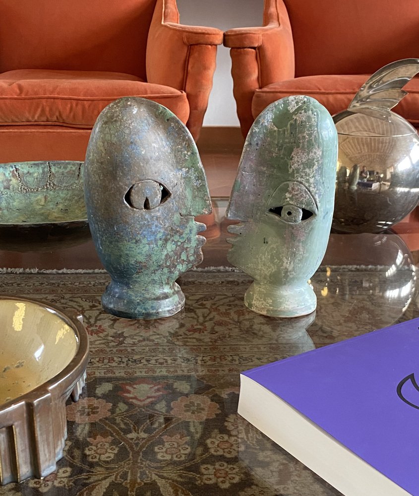 Loul Combres, Les Bisous, 1987, Terracotta, Set of 2 for sale at Pamono