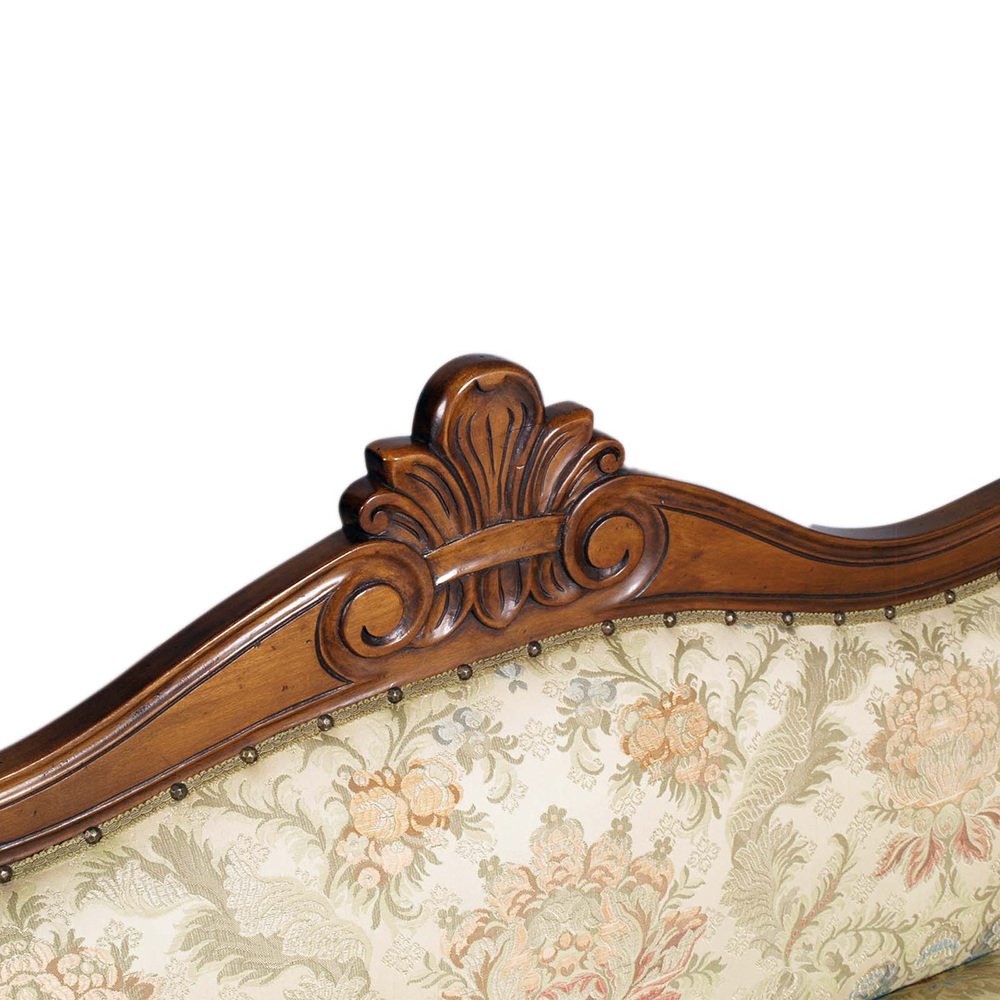 Mid 20th Century Louis Philippe Sleigh Sofa in Hand-Carved Walnut ...