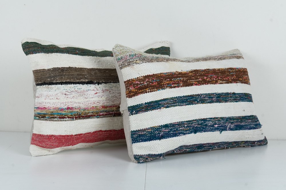 Turkish Striped Cushion Covers, 2010s, Set of 2 for sale at Pamono