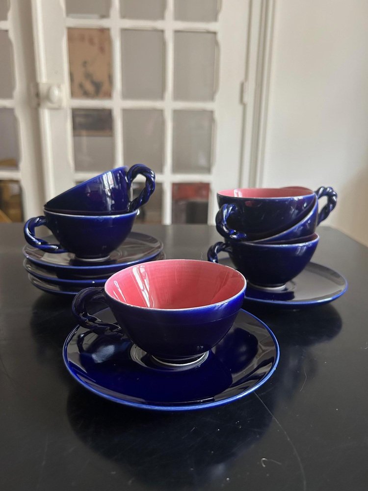 Vintage Tea Service Set, 1950s, Set of 14 for sale at Pamono