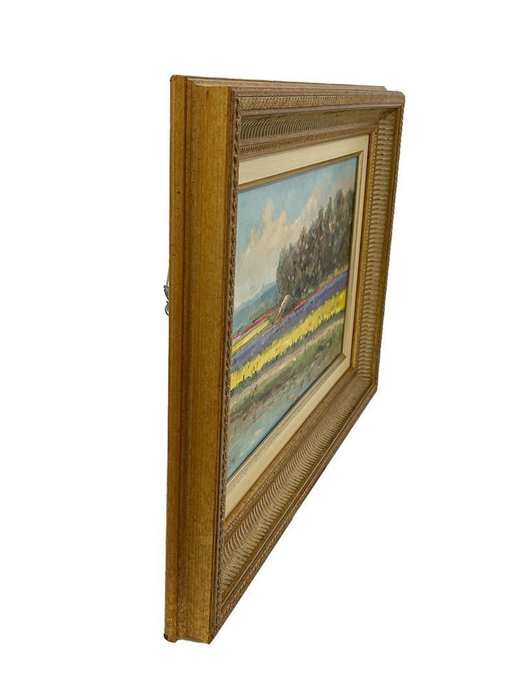 Hans De Jong, Flower Fields, Oil on Panel, Framed for sale at Pamono