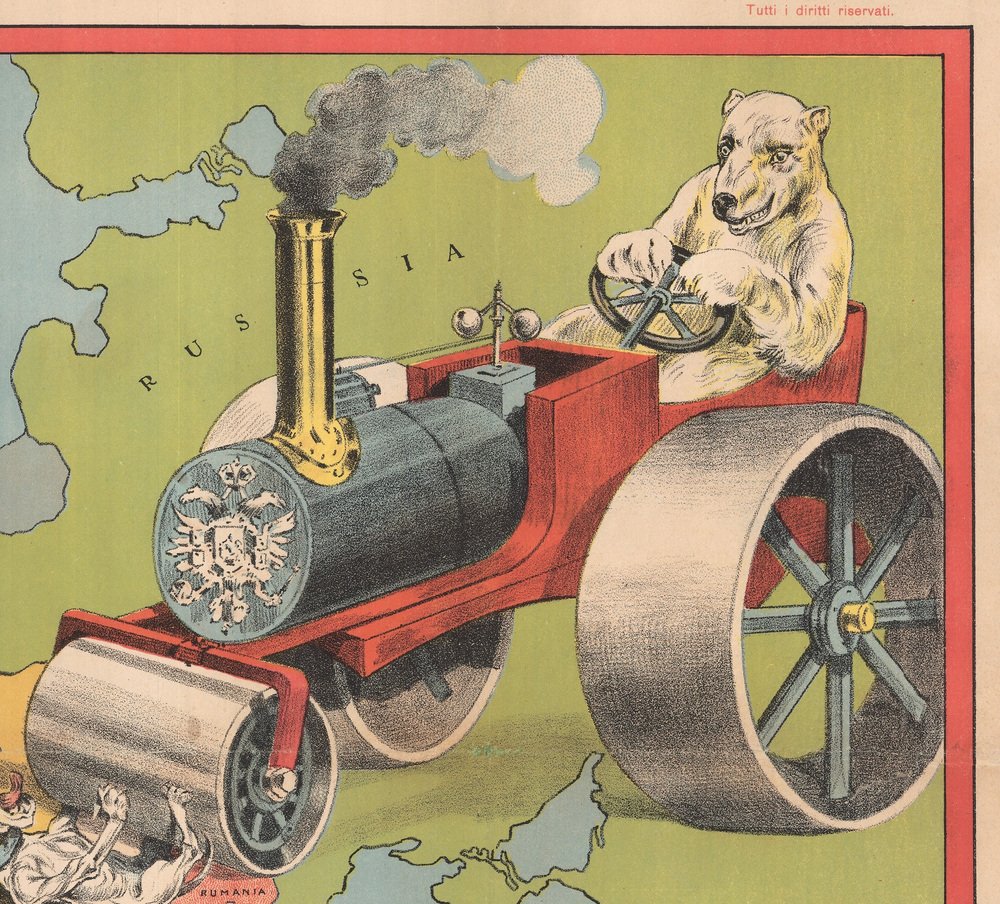 Italian Serio-Comic Map of Europe During the Great War, 1890s for sale ...