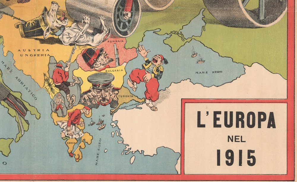 Italian Serio-Comic Map of Europe During the Great War, 1890s for sale ...