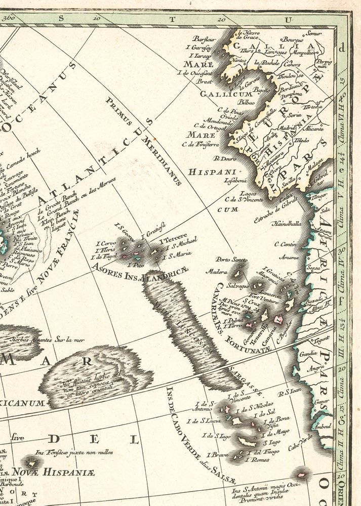 Map of The Americas with California as an Island, 1700s for sale at Pamono