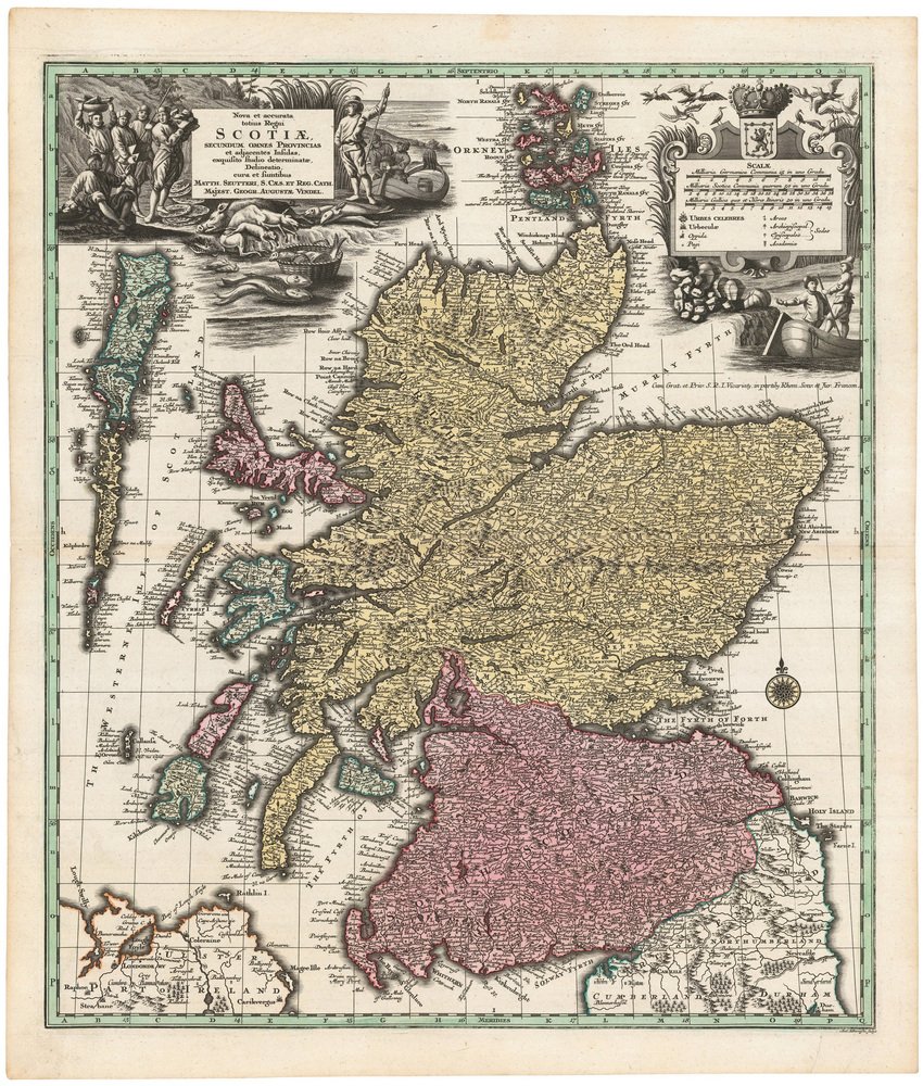 18th Century Map of Scotland for sale at Pamono