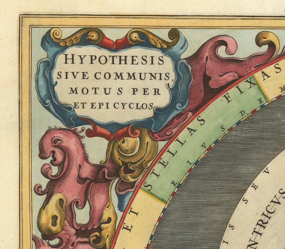 17th Century Celestial Chart Showing the Ptolemaic Planetary Orbits for ...