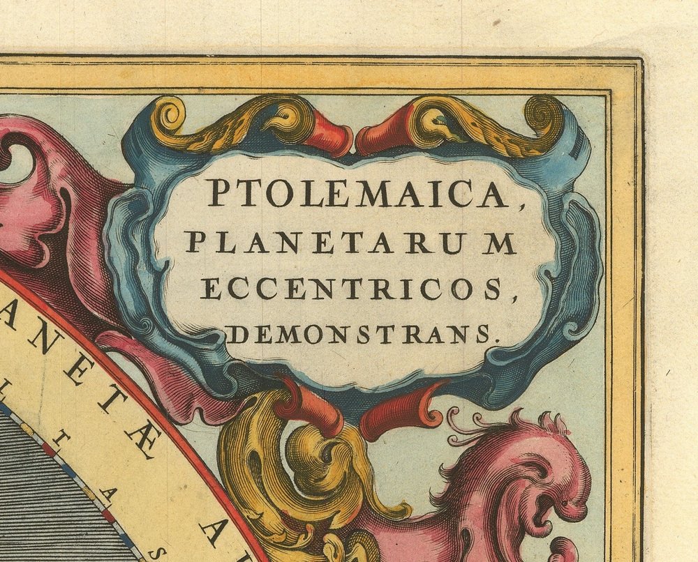 17th Century Celestial Chart Showing the Ptolemaic Planetary Orbits for ...