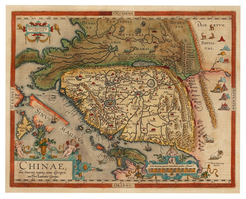 Orteliuss Landmark Map of China for sale at Pamono