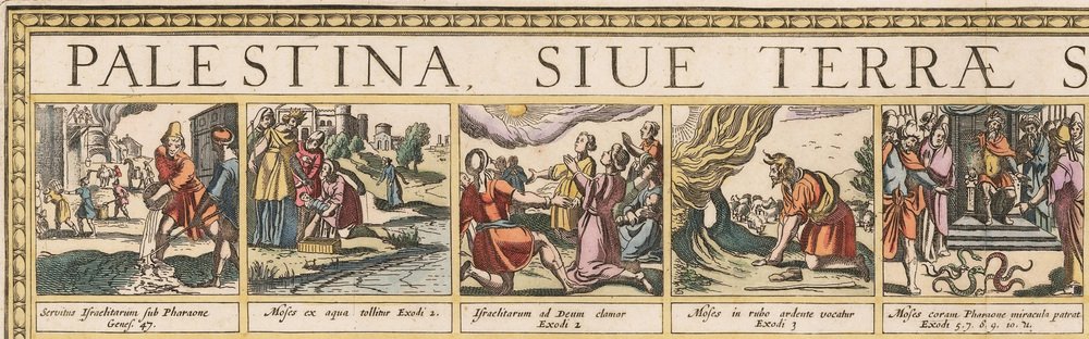 17th Century Panelled Map of the Holy Land for sale at Pamono