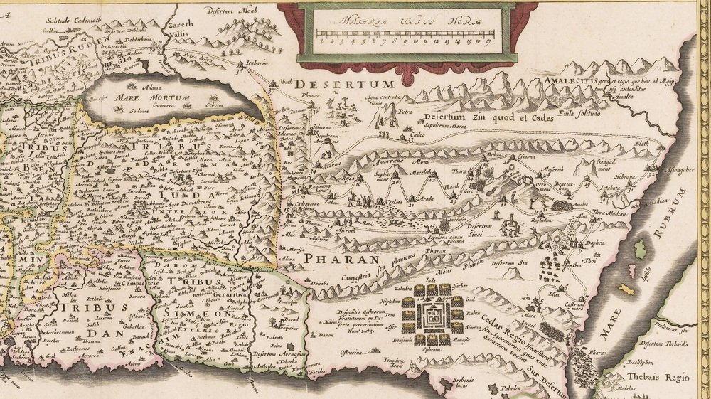 17th Century Panelled Map of the Holy Land for sale at Pamono