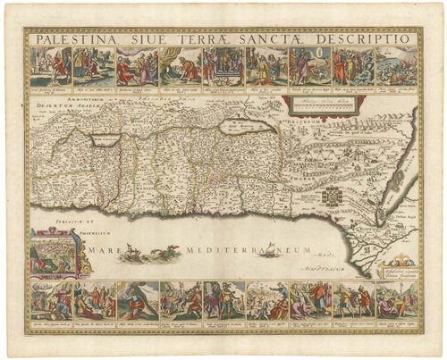 Mapa de Tierra Santa con paneles del siglo XVII en venta en Pamono