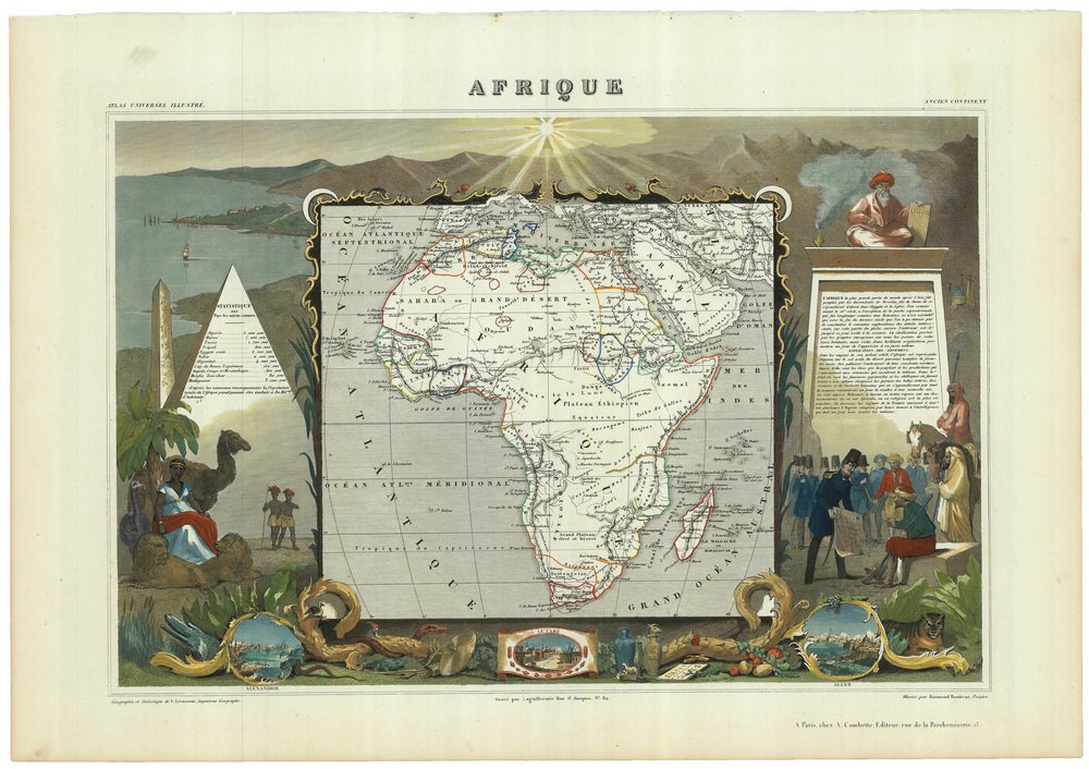 Maps of the World & Continents, Set of 7 for sale at Pamono