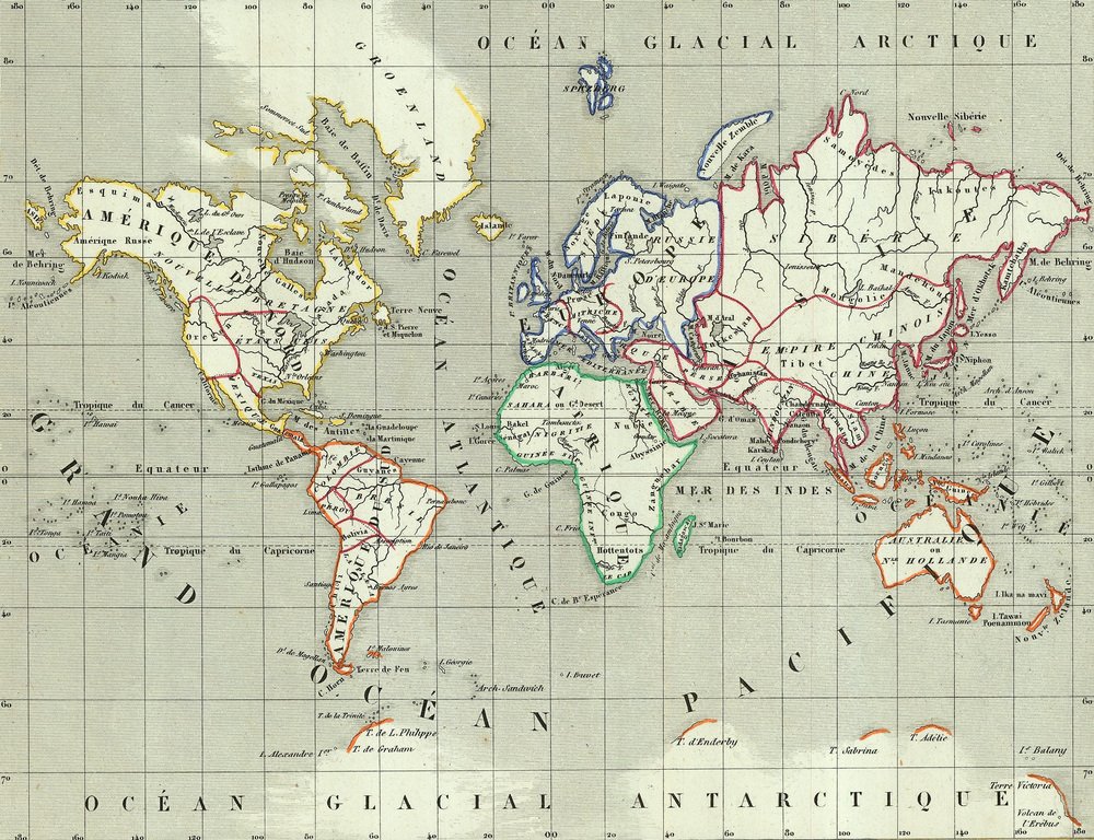 Maps of the World & Continents, Set of 7 for sale at Pamono