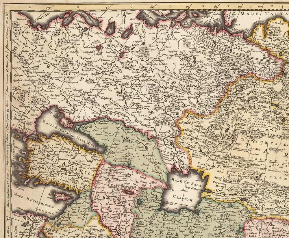 17th Century Map of Asia, 1690 for sale at Pamono