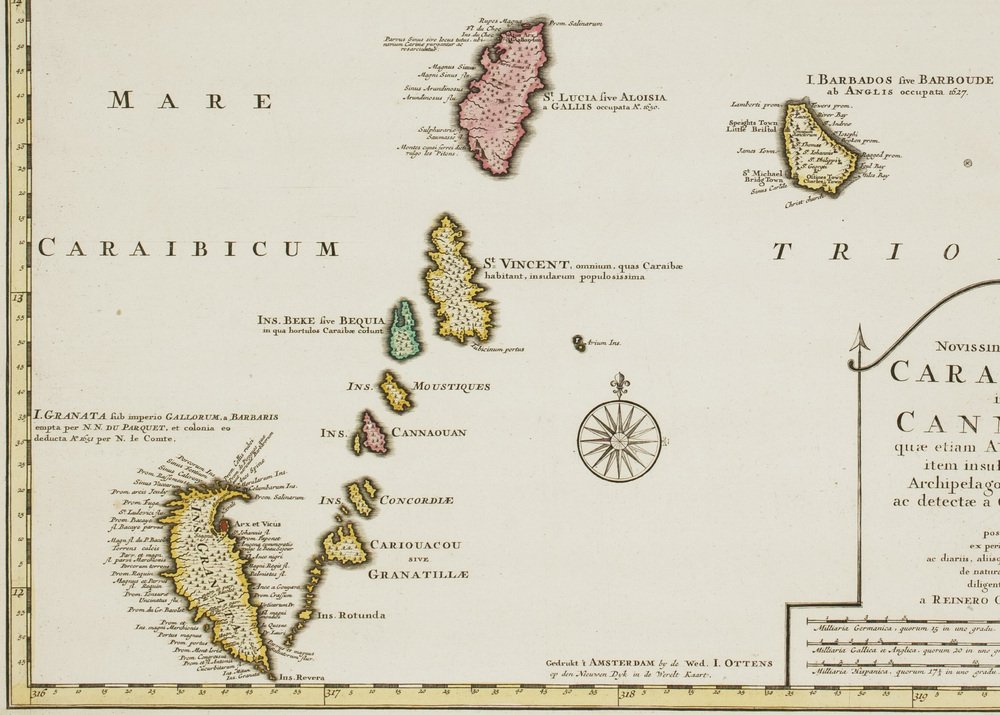 Early 18th Century Map of the Caribbean for sale at Pamono