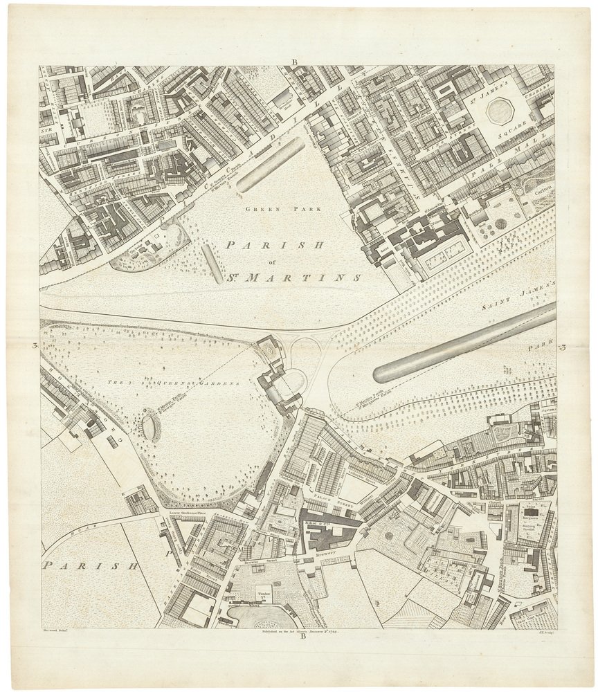 Large-Scale Survey of London Map with St James's for sale at Pamono