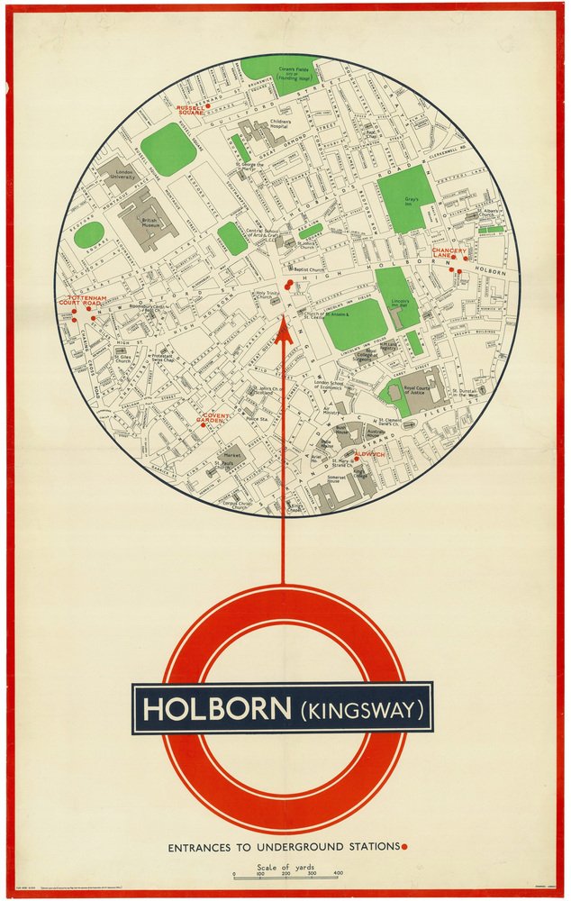You Are Here Poster for Holborn Underground Station for sale at Pamono