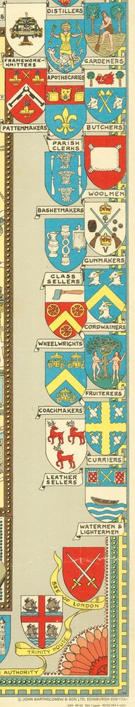 Colourful Map of the History of London, 1970s for sale at Pamono