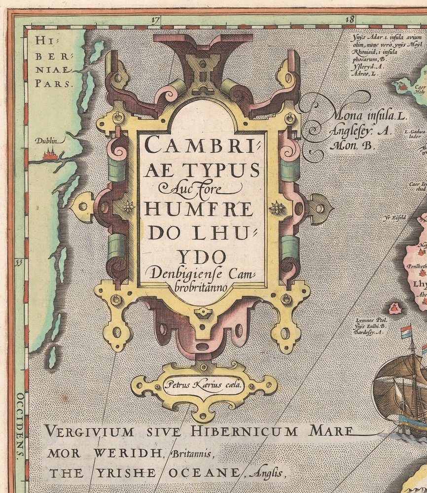Early 17th Century Map of Wales, 1619 for sale at Pamono