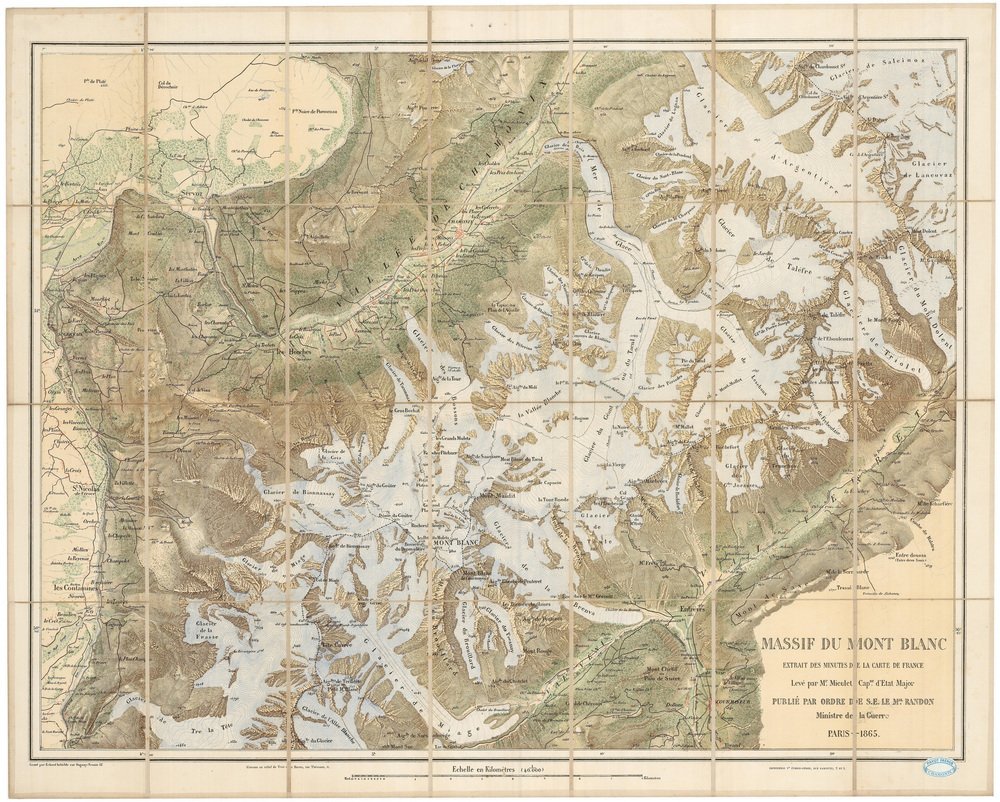 Map of the Mont Blanc Massif for sale at Pamono