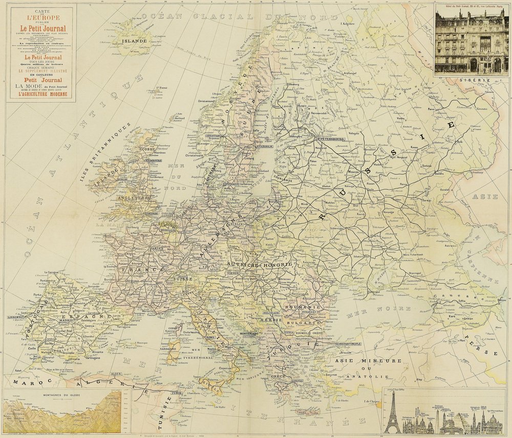 Wall Map of Europe Illustrated with Military Uniforms, 1890s for sale ...