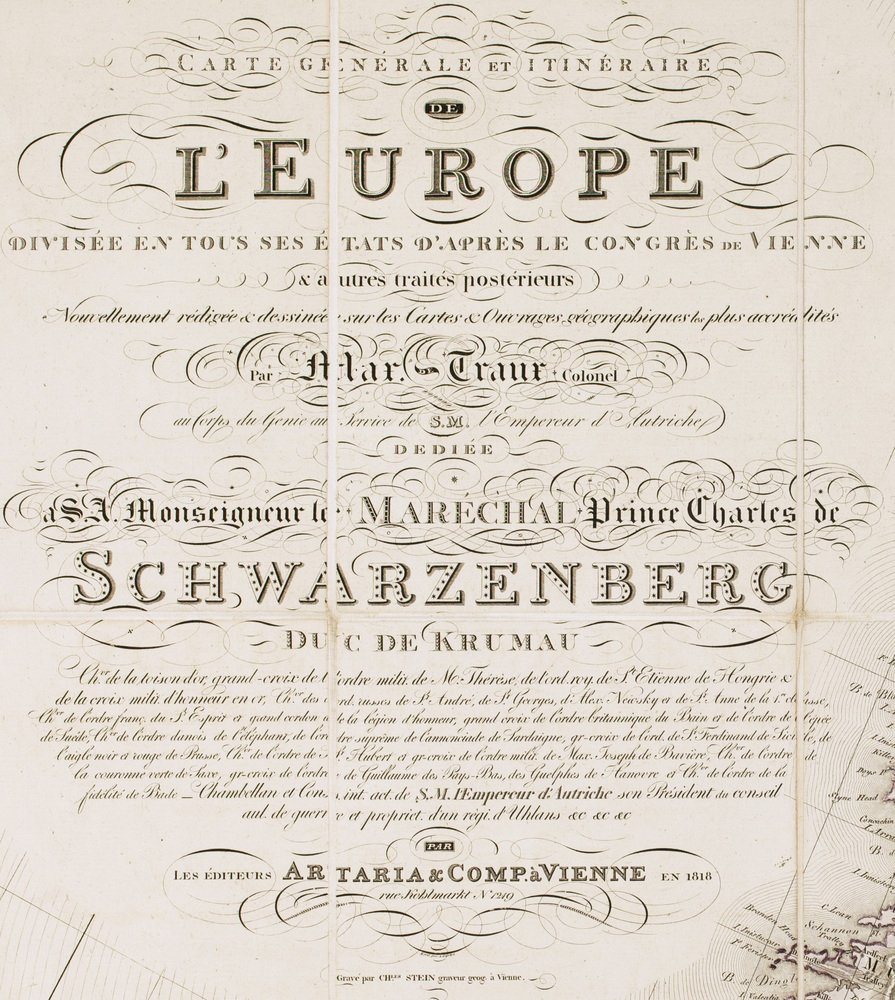 Wall Map of Europe According to the Congress of Vienna for sale at Pamono