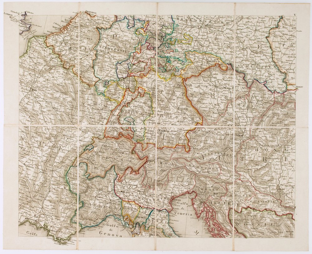 Wall Map of Europe According to the Congress of Vienna for sale at Pamono