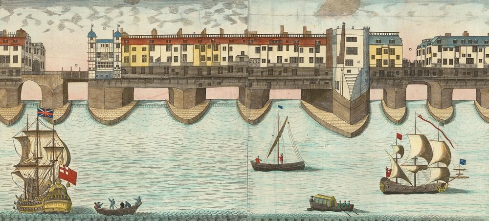 Prospect of Medieval London Bridge Covered with Houses for sale at Pamono