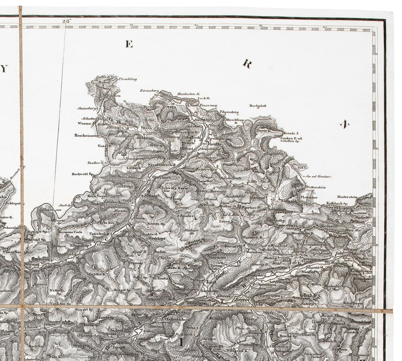 Detailed Map of Tyrol, Vorarlberg and Liechtenstein for sale at Pamono