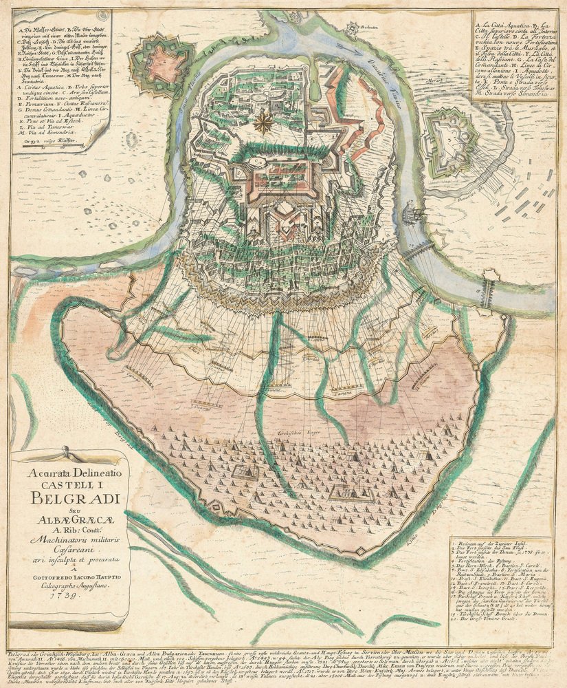 Plan of the Ottoman Siege of Belgrade, 1739 for sale at Pamono