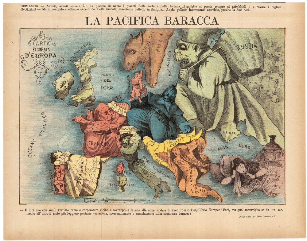 Italian Edition of Hadols Serio-Comic Map of Europe for sale at Pamono