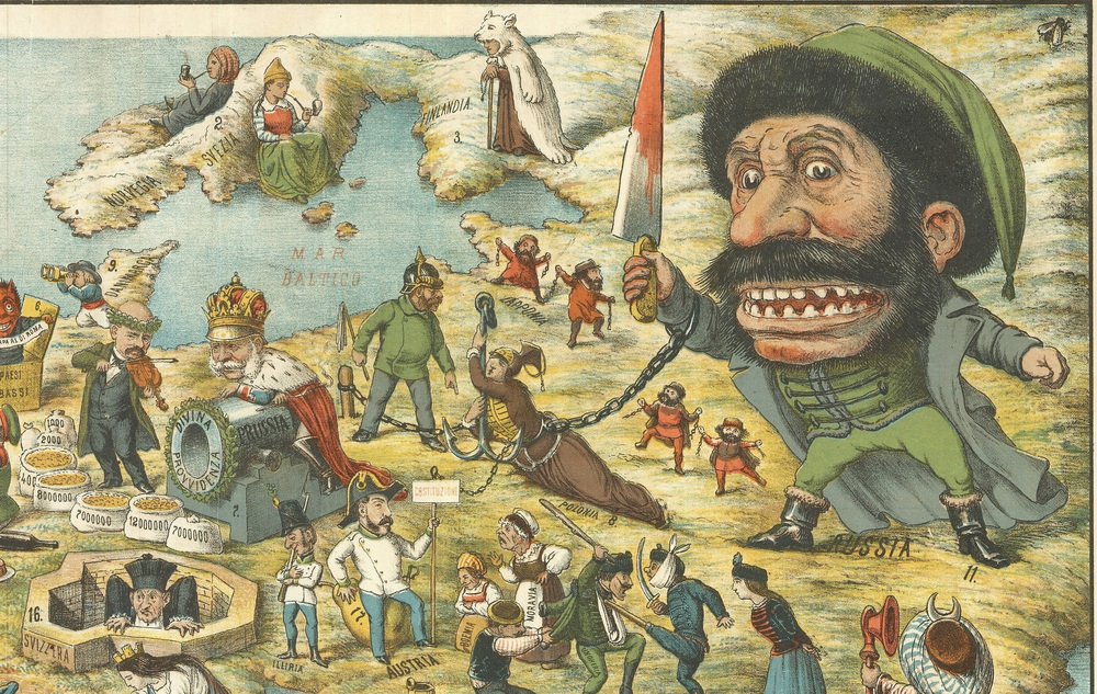 Italian Serio-Comic Map of Europe, 1871 for sale at Pamono