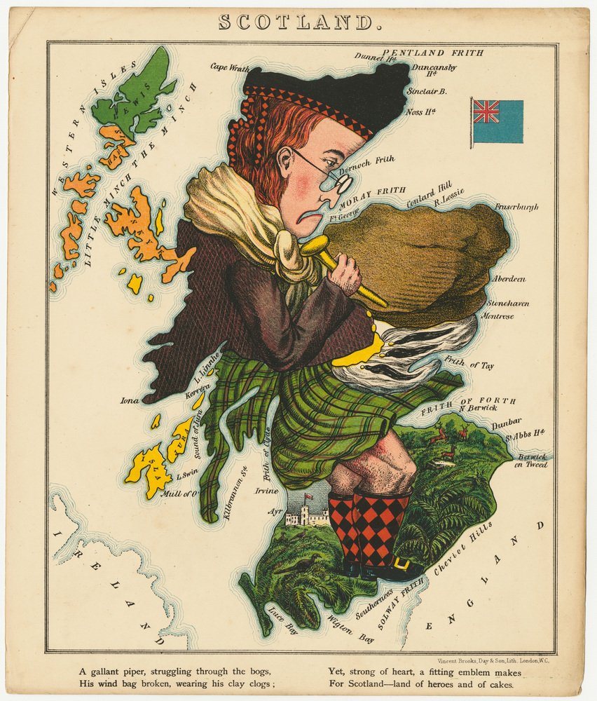 Satirical Map of Scotland for sale at Pamono